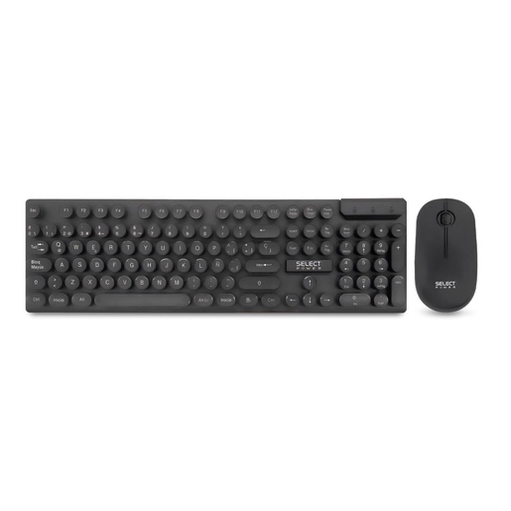 Kit Teclado y Mouse Select Sound RETROKEY Inalámbrico Entrada USB Con ...