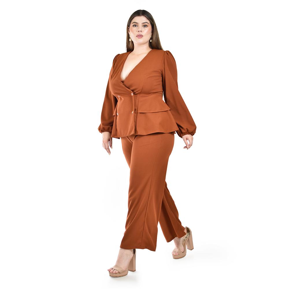Conjunto sastre con botones Roman Fashion /Tallas Extras, 4369 (Chedron)