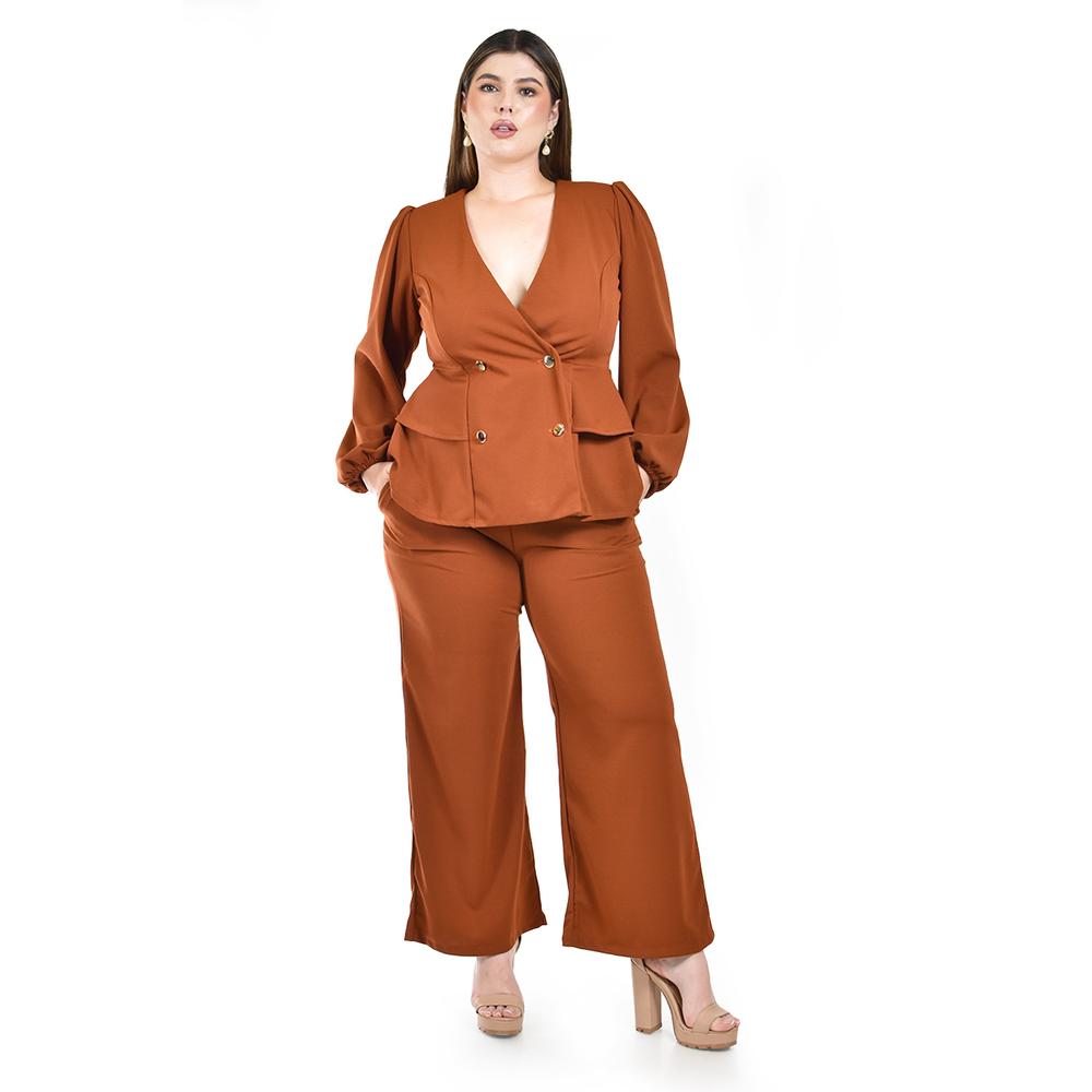 Conjunto sastre con botones Roman Fashion /Tallas Extras, 4369 (Chedron)