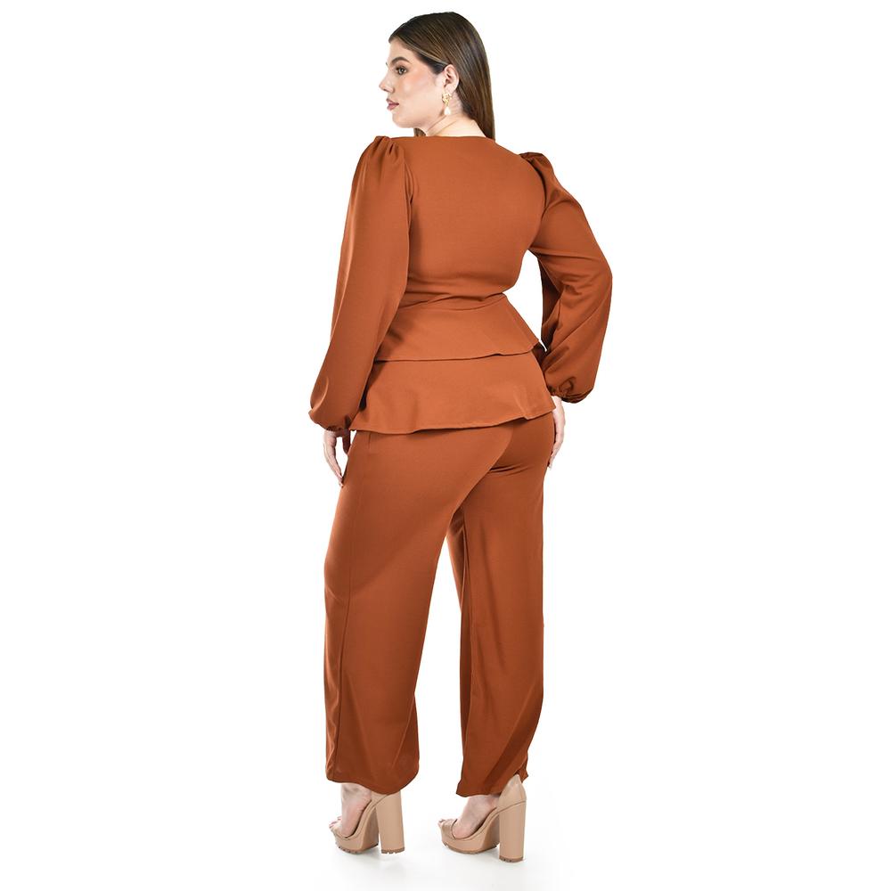 Conjunto sastre con botones Roman Fashion /Tallas Extras, 4369 (Chedron)