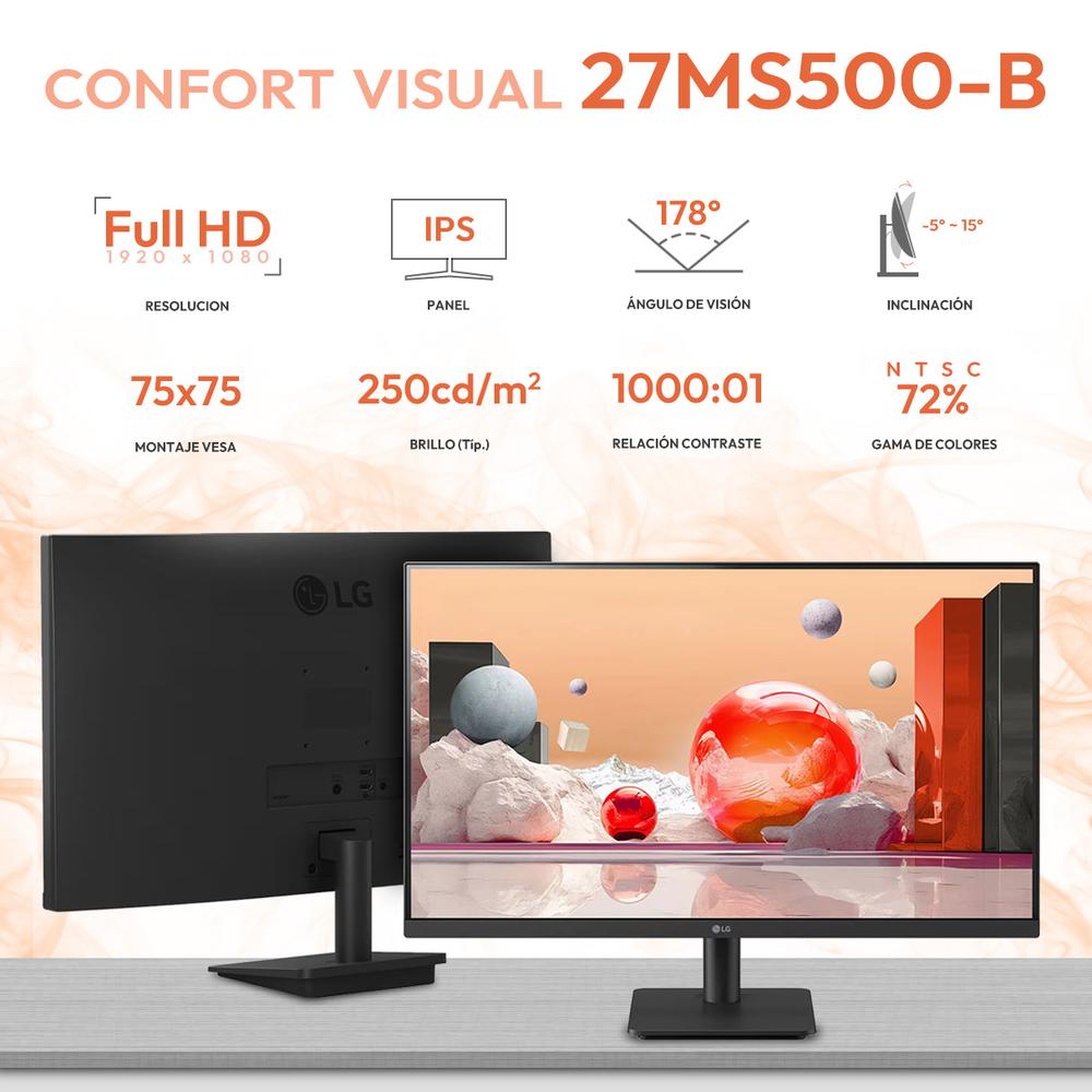 Monitor 27" LG 27MS500-B 5ms 100Hz Panel IPS Full HD HDMI