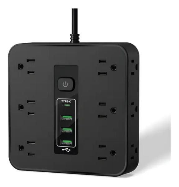 1 Regleta Multicontacto Extension Usb, Con 12 Salidas Ca Y 3 Puertos ...