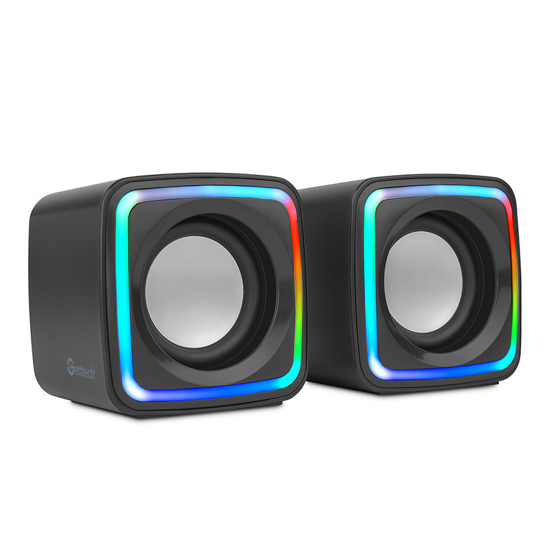Getttech MINI BOCINA RGB 2.1 CON CONTROL DE AUDIO 3.5MM Y USB GUS-ESRWR-01