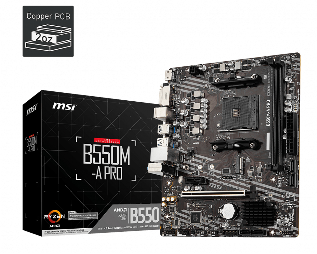 MOTHERBOARD MSI (B550M-A PRO) SOCKET AM4,2*DDR4 4400,HDMI, DVI-D, PCI-E ...