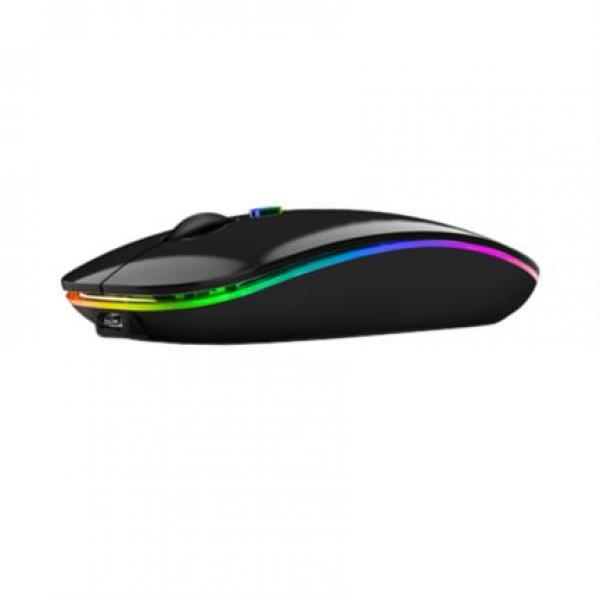 Nextep Mouse Nextep Inalámbrico Recargable Delgado/Silencioso RGB 1600 dpi Color Negro