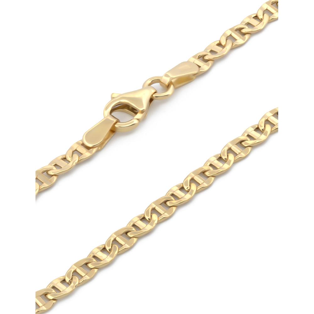Pulsera Tejido Grano 3mm Oro Amarillo 18.5 cm Solido 10k