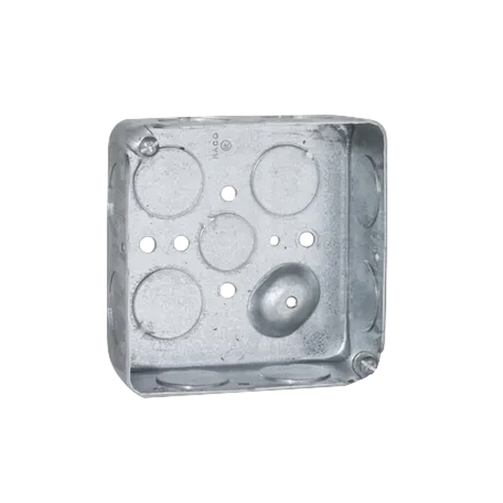 Raco Caja Cuadrada 4 x 4"/Profundidad 1- 1/2"/ 11 Entradas de 3/4" y 1 ...