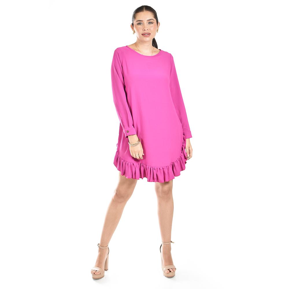 Vestido con olan Roman Fashión /Juvenil, 1270 (Fiusha)