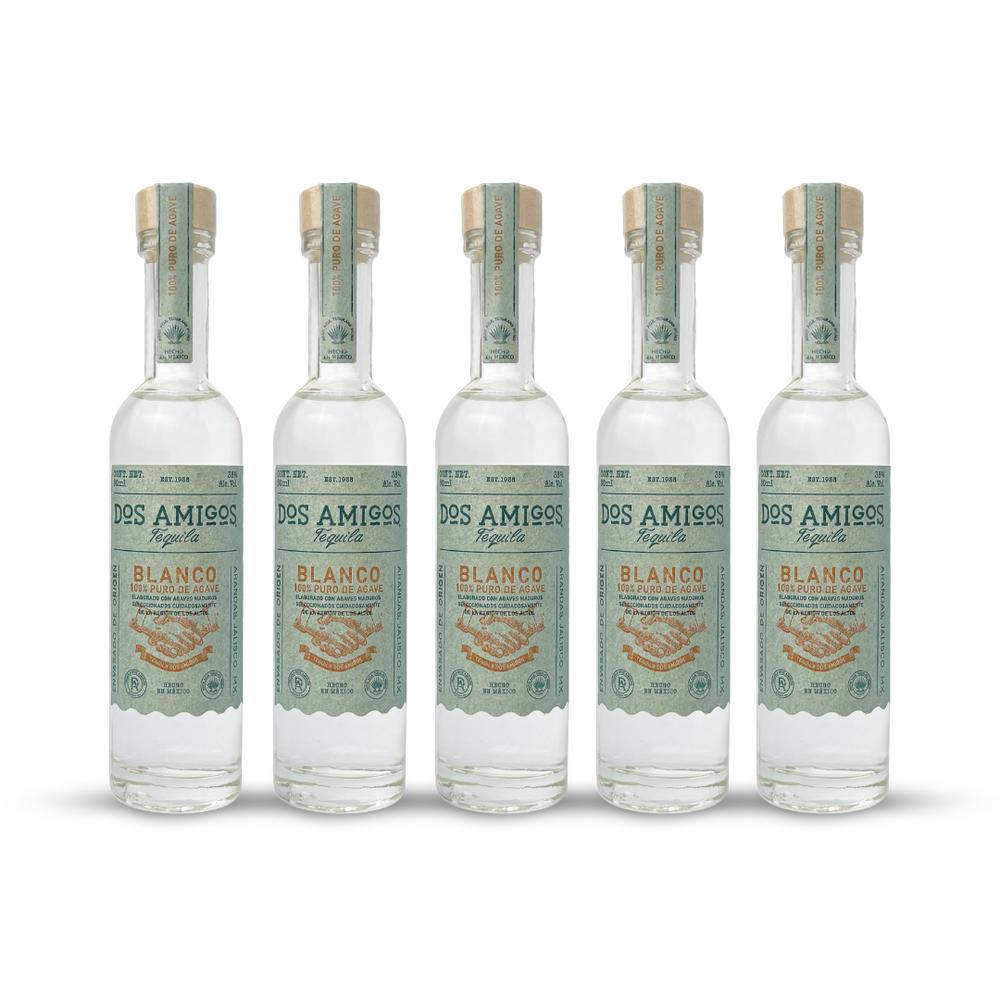 Pack de 5 Botellas Miniatura Tequila Dos Amigos Blanco 50 ml