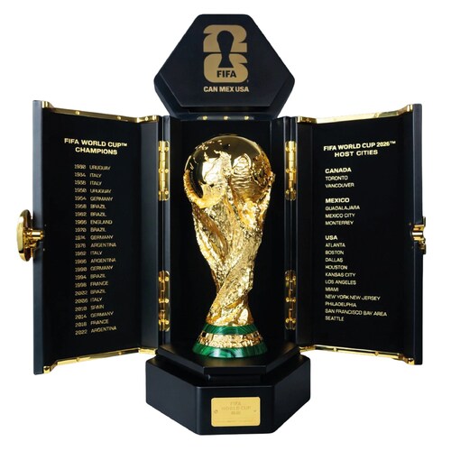 Replica Trofeo Copa Mundial FIFA 2026 Dorado 26 cm Con Estuche De Coleccion