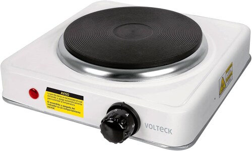 Parrilla eléctrica 1 quemador de disco, blanca, VOLTECK PAEL-1CD