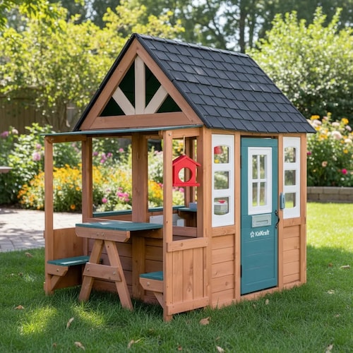 Casita De Madera Para Niños Kidkraft Infantil Picnic Multicolor Liso