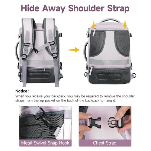 Mochilas De Viaje Con Un Neceser Y Bolsillo Mochila Para Laptop Violeta