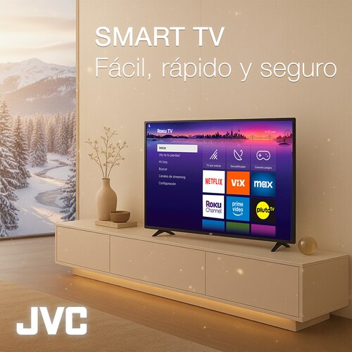 JVC Pantalla Smart TV 32 pulgadas HD LED | Roku TV Dolby Audio Modelo SI32R