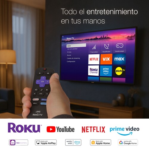 Pantalla JVC Smart TV 32 pulgadas HD LED | Roku TV Dolby Audio Modelo SI32R