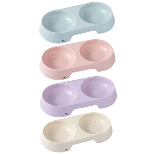 Juego De 4 Platos Dobles Para Mascotas (cachorro Y Gatos)